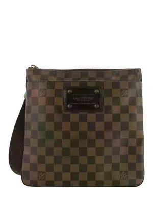 LOUIS VUITTON Brooklyn Pochette Plate Damier Crossbody Bag - Brown