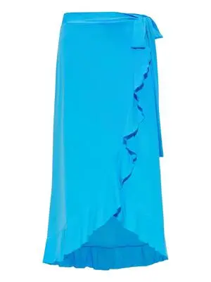 Melissa Odabash Midi Skirt With Ruffled Trim - Blue