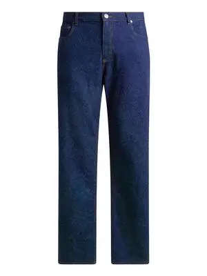 Etro Paisley-jacquard Straight Jeans - Blue