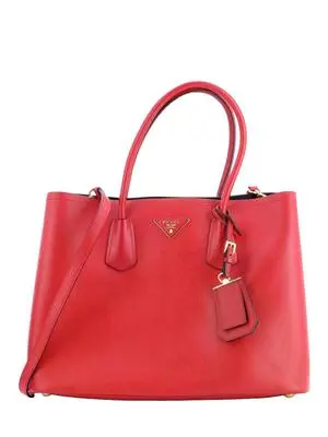 Prada Cuir Double Saffiano Leather Tote Bag - Red
