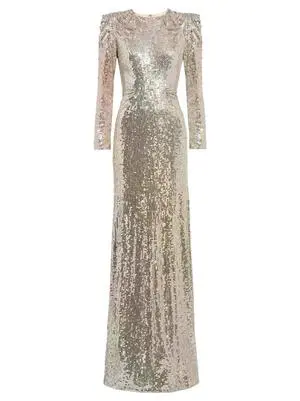 Jenny Packham Sequin-embellished Dulcet Dress - Silver