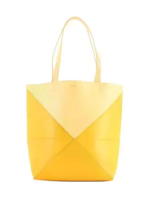 Loewe Puzzle Fold Leather Medium Tote Bag - Yellow