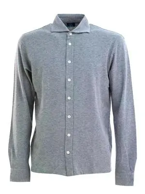 BARBA NAPOLI Button-up Cotton Shirt - Grey