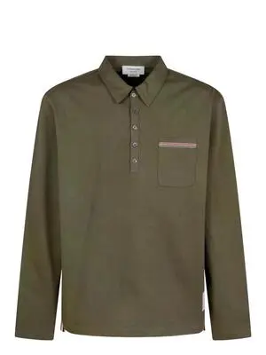Thom Browne Chest-pocket Long-sleeve Polo Shirt - Green
