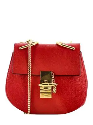 Chloé Drew Leather Mini Crossbody Bag - Red