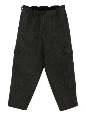 Yohji Yamamoto Tweed Side-pocket Trousers - Brown