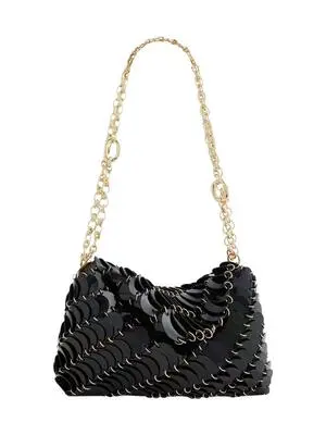 Rabanne Patent Paco Leather Shoulder Bag - Black