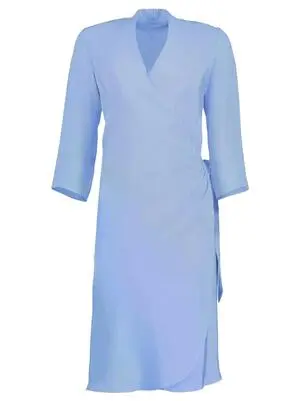 PETER COHEN Self-tie Wrap Dress - Blue