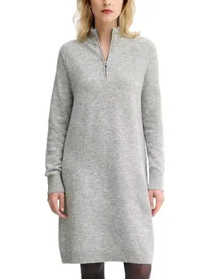 Marc O'polo Zip-neck Mini Dress - Grey