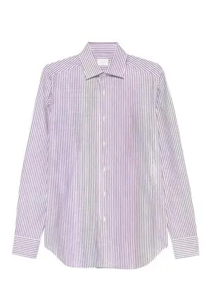 XACUS Striped Cotton Shirt - Purple
