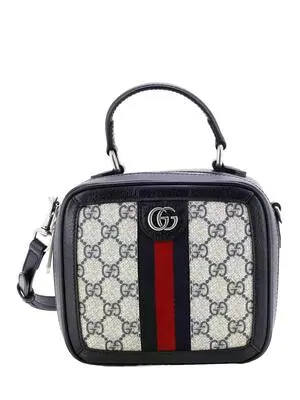 Gucci Ophidia Gg Coated Canvas Mini Satchel - Blue