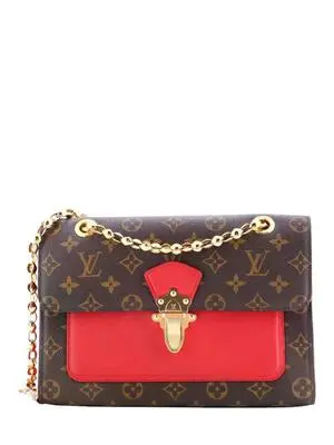 LOUIS VUITTON Victoire Handbag Monogram Canvas And Leather Shoulder Bag - Brown