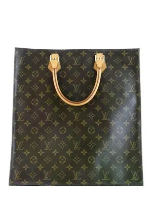 LOUIS VUITTON Sac Plat Monogram Canvas Tote Bag - Brown
