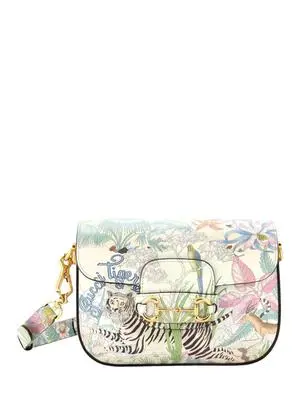 Gucci Horsebit 1955 Printed Leather Mini Shoulder Bag - Green