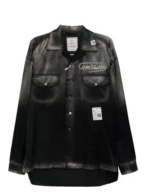 Mihara Yasuhiro Faded Satin Shirt - Black