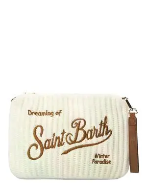 MC2 SAINT BARTH Parisienne Embroidered Clutch - Neutrals