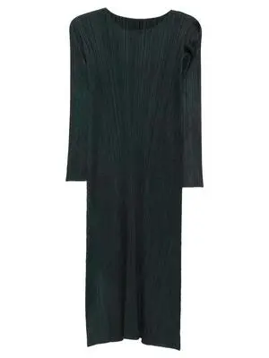 Issey Miyake Pleated Midi Dress - Grey