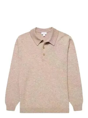Sunspel Long-sleeve Polo Shirt - Neutrals