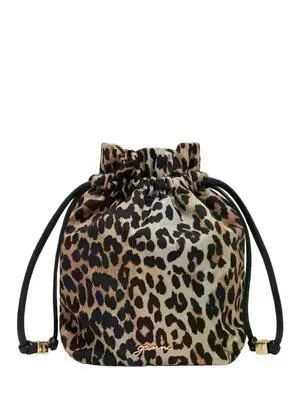 GANNI Animal Print Bucket Bag - Neutrals