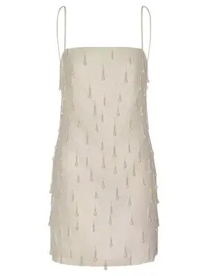 ANDRES OTALORA Beaded Mini Dress - Neutrals