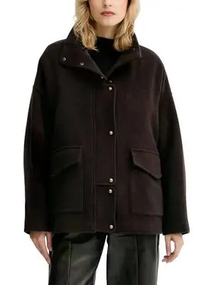 SESSUN Single-breasted Coat - Brown