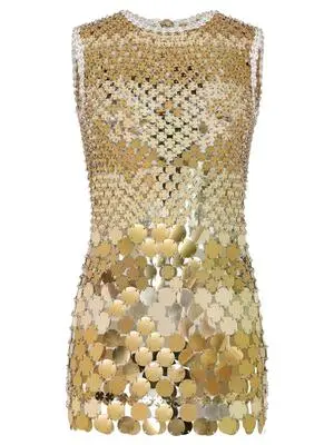 Rabanne Stud Assembly Mini Dress - Gold