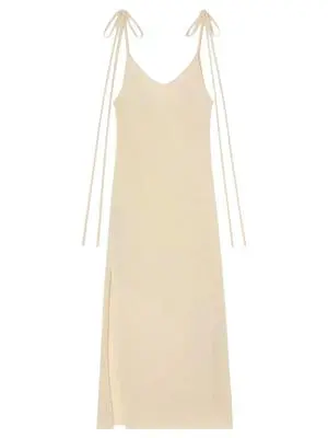 Alanui Tie-strap Maxi Dress - Neutrals