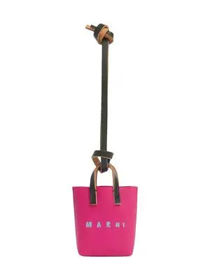 Marni Stitching Printed Bag Charm - Pink