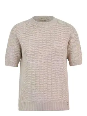 Herno Wool Knitted T-shirt - Neutrals
