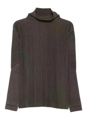 Issey Miyake Pleated Roll-neck Top - Green