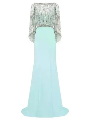 Jenny Packham Wanderlust Embellished Maxi Dress - Blue