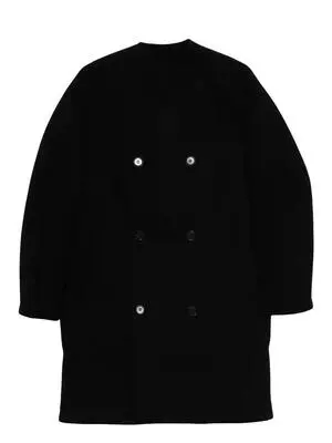 MACRON Karl Collarless Double-breasted Coat - Black