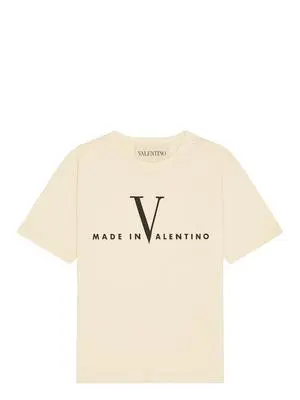 Valentino Garavani Made In Tee In Ivory - Burro & Nero