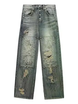 THUG CLUB Distressed Studded Jeans - Blue