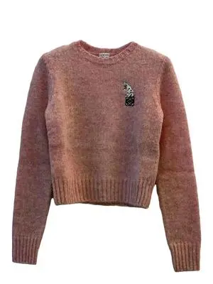 Loewe Appliqué Crew-neck Sweater - Pink