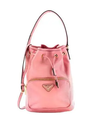 Prada Drawstring Pocket Small Bucket Bag - Pink
