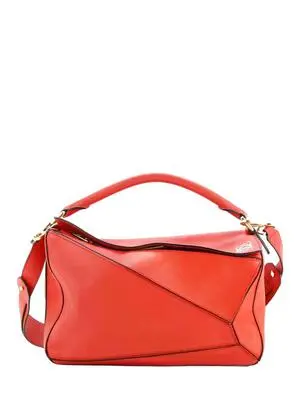 Loewe Puzzle Leather Shoulder Bag - Red