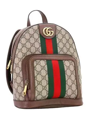 Gucci Ophidia Gg Coated Canvas And Leather Small Backpack - Brown