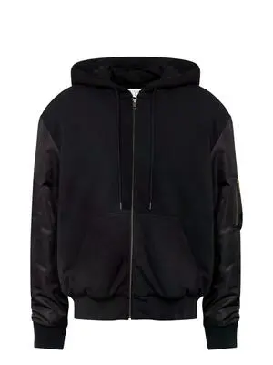 MAISON MARGIELA Gathered-sleeve Hoodie - Black