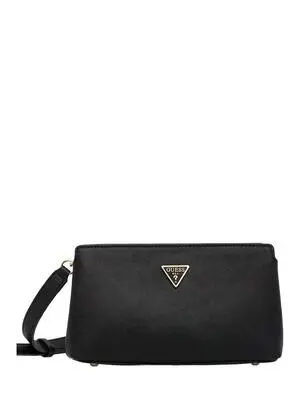 Guess Logo Plaque Satchel - Black