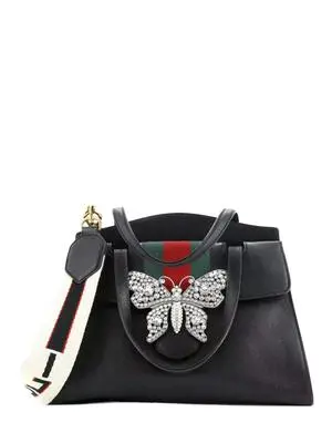 Gucci Totem Top Handle Leather Medium Tote Bag - Black