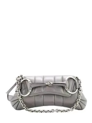 Gucci Horsebit Chain Vertical Quilted Leather Shoulder Bag - Grey