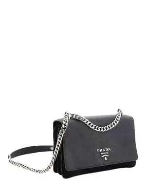Prada Chain Flap Crossbody Bag - Black