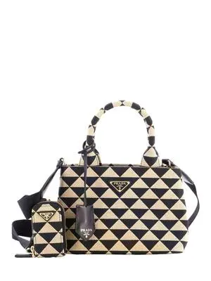 Prada Symbole Jacquard Small Tote Bag - Black