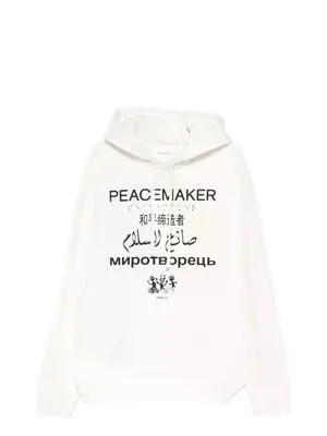 PEACEMAKER OAMC Graphic-lettering Long-sleeve Hoodie - White