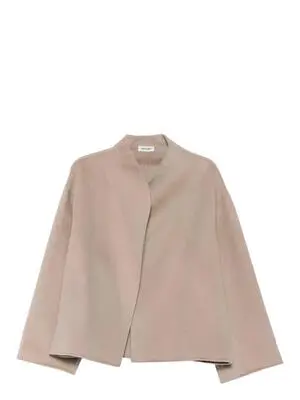 Soft Goat Open-front Oversized Coat - Neutrals