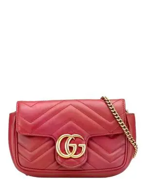 Gucci Gg Marmont Matelassé Leather Super Mini Bag - Red