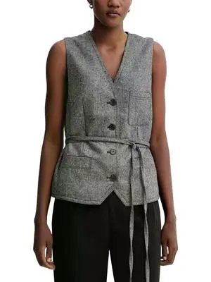 Marc O'polo Button Belted Waistcoat - Grey