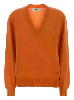 Fendi V-neck Top - Orange