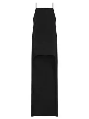 COURREGES Backless Satin Long Dress - Black